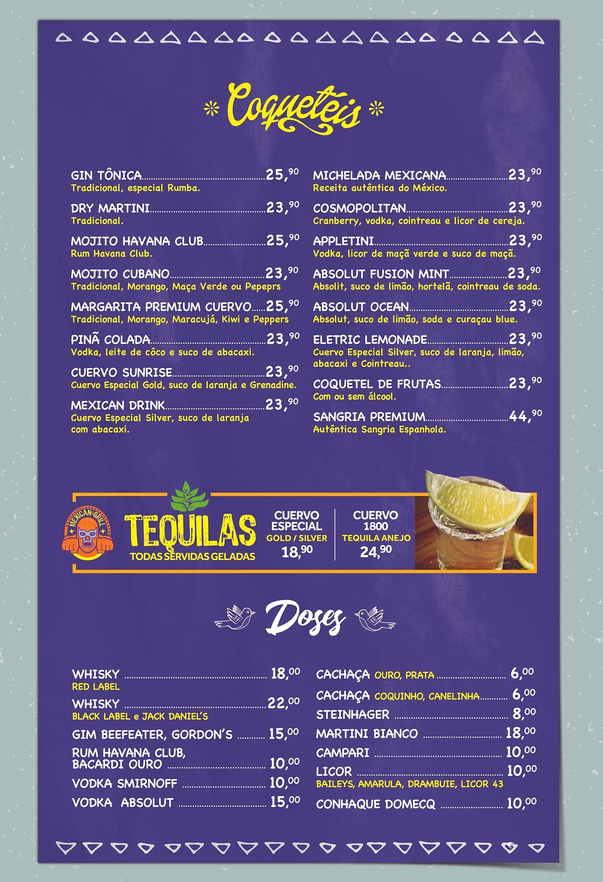 Cardápio – Rumba Bar